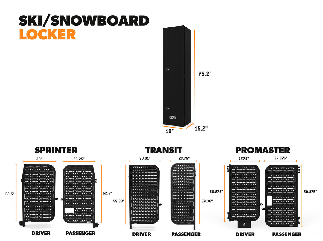 Ski & Snowboard Storage Locker for Vans | Flatline Van Co.