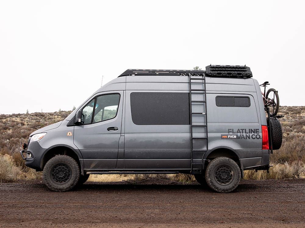 Sprinter 144" High Roof Standard Roof Rack | Flatline Van Co.