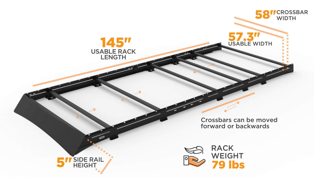 Transit Van High Roof Extended Low Pro Roof Rack | 148" | Flatline Van