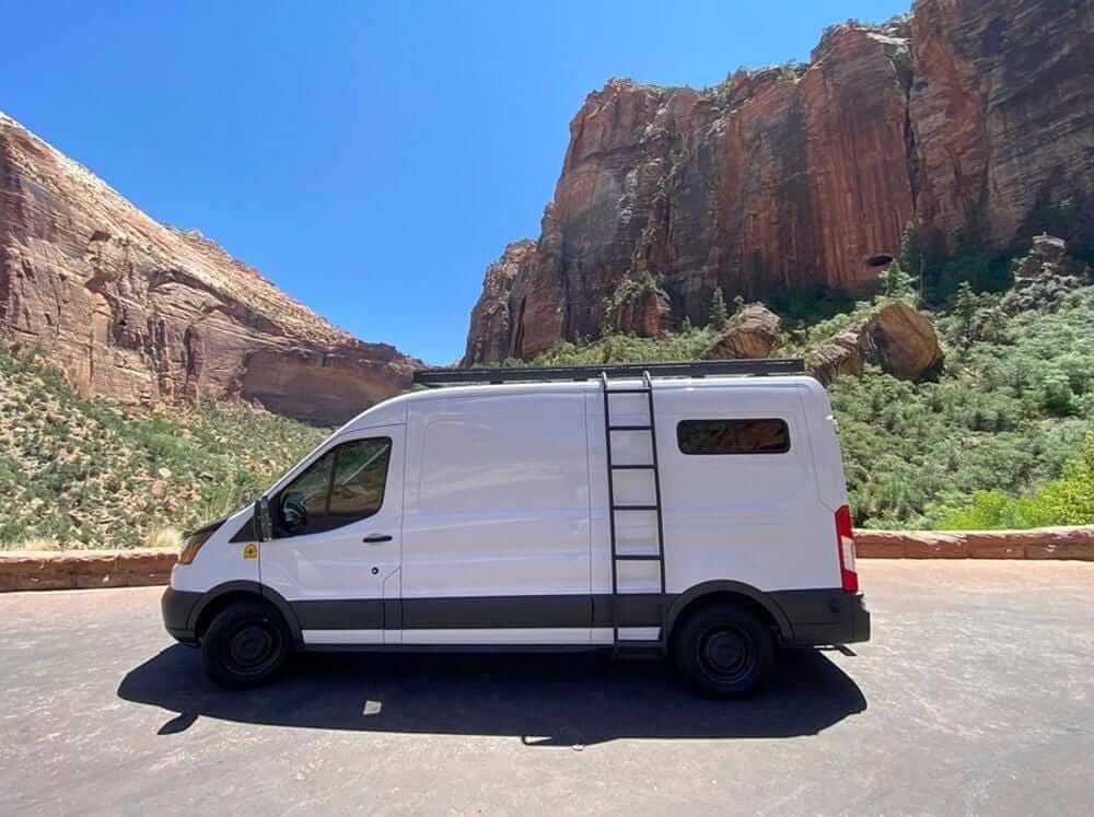 Transit Side Ladder | Mid Roof | Flatline Van Co.