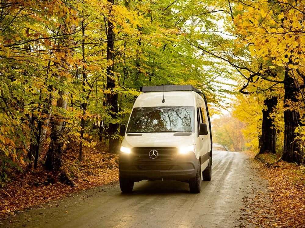 Sprinter 144" High Roof Standard Roof Rack | Flatline Van Co.