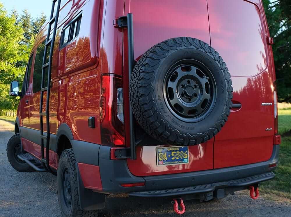Sprinter Van Rear Tire Carrier - Flatline Van Co.